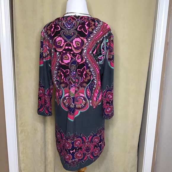 Reborn | Dresses | Nwt Reborn Button Up Paisley Tunic Dress Sz L M ...